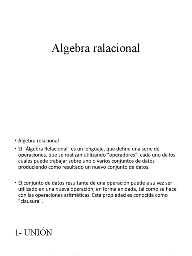 Algebra Relacional | PDF