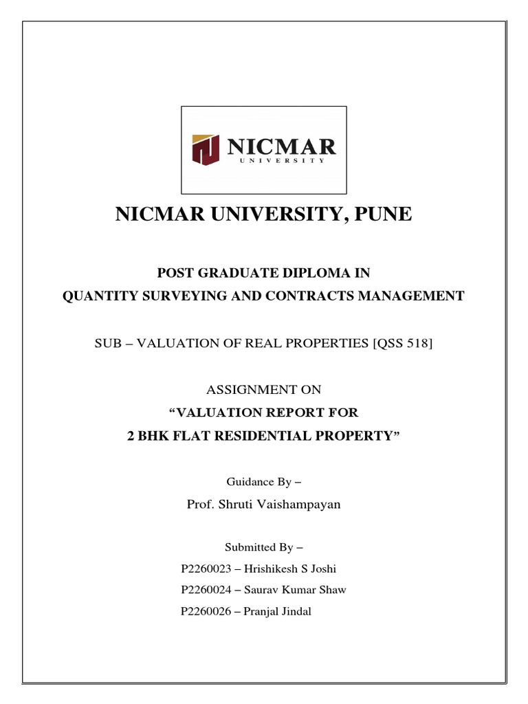 Valuation Report Assignment | PDF