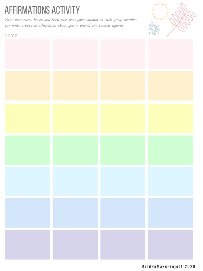 Group Affirmation Exercise | PDF | Career & Growth | Business