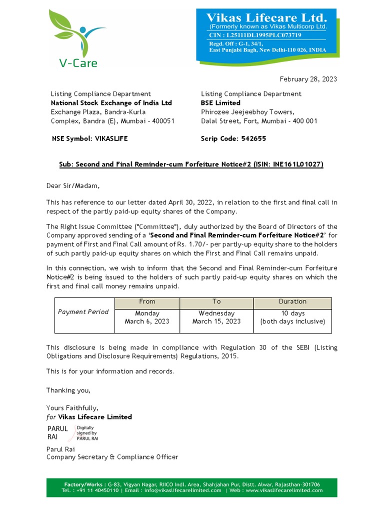 Outcome Right Issue | PDF