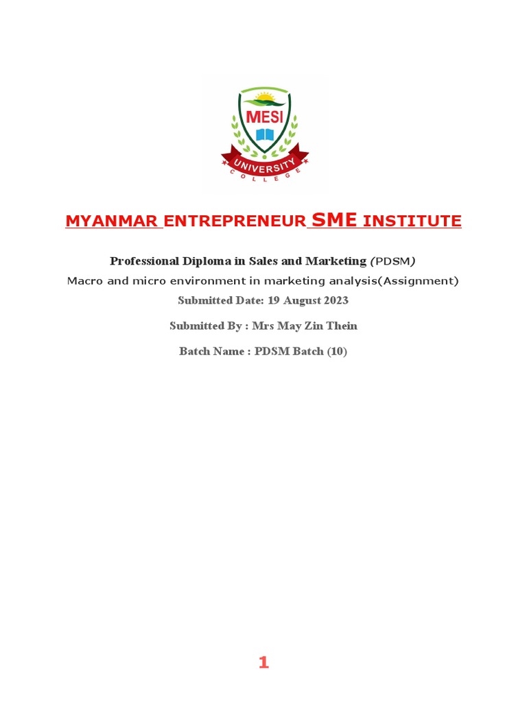 Myanmar Entrepreneur Institute: Professional Diploma in Sales and ...