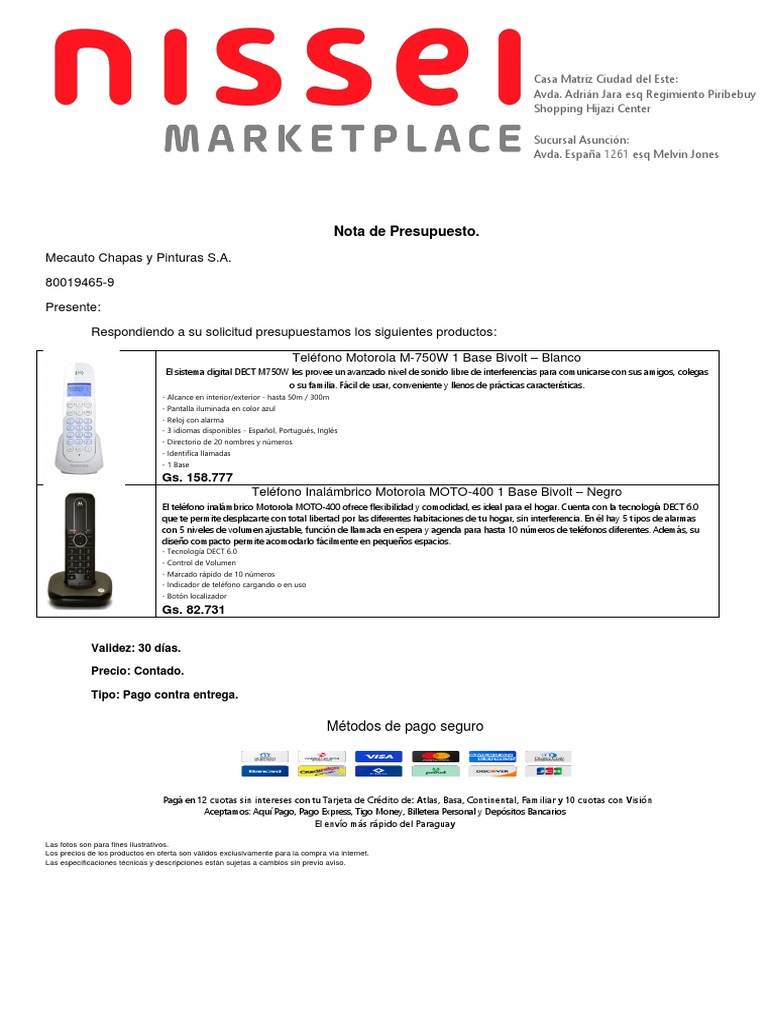 Presupuesto Nissei | PDF