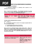Guide to Filing Responsive Pleadings | PDF | Default Judgment | Federal ...