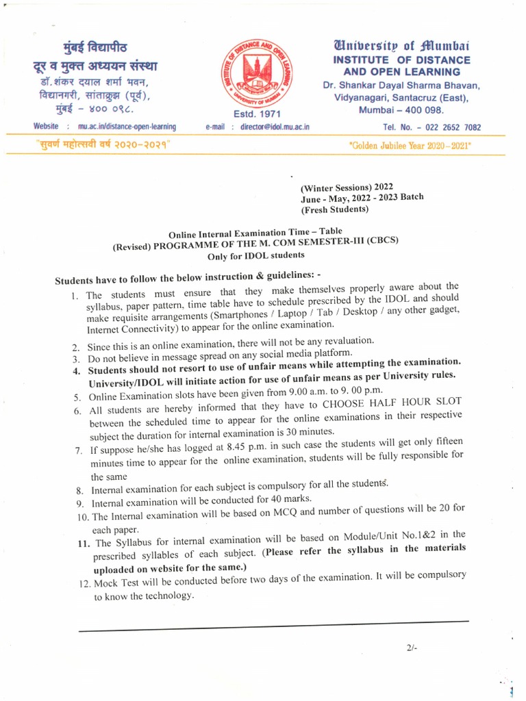 MCOM Revised Sem III Fresh March 2023 | PDF