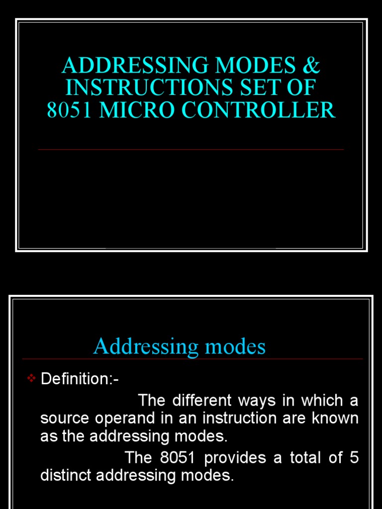 Addressing Modes 8051 Pdf Central Processing Unit Computer Programming