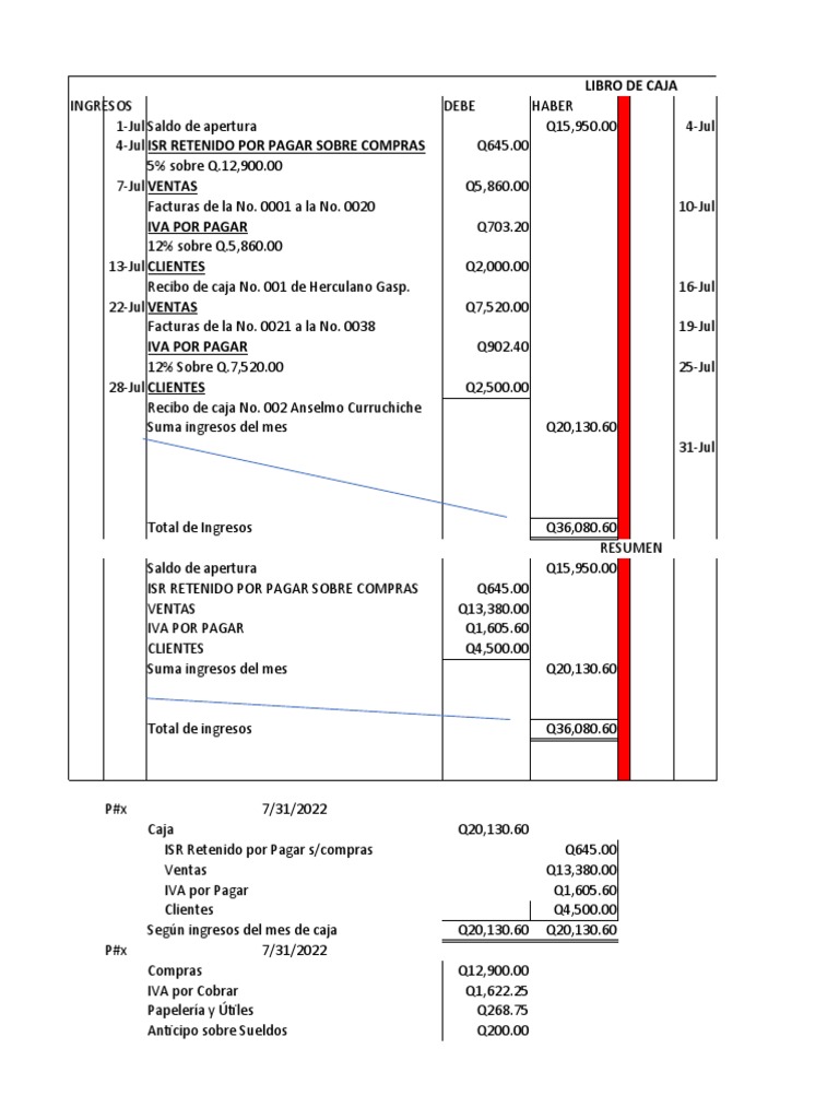 Ejemplo Libro De Caja Pdf