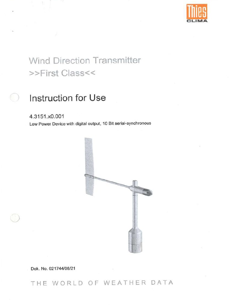 Wind Direction Transmitter Mod. 4.3151.00.001 | PDF