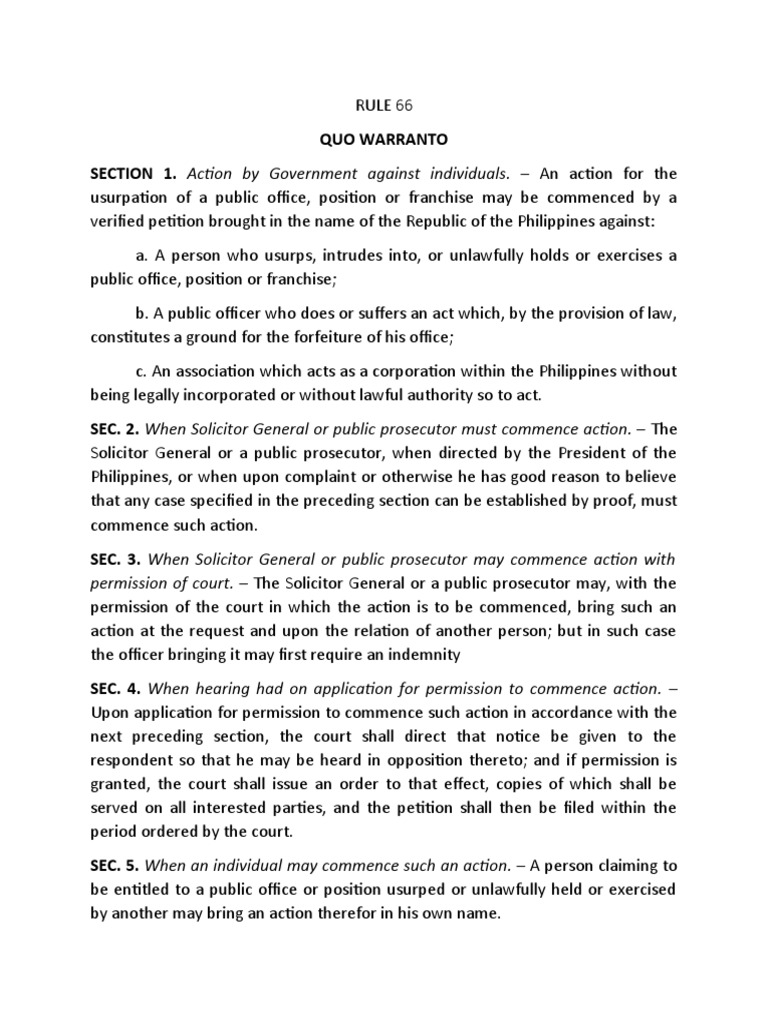Rules of Court Rule 66 | PDF