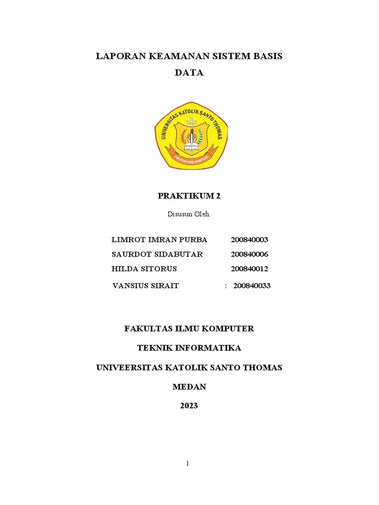 Laporan Keamanan Sistem Basis Data | PDF