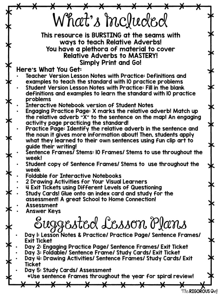 01 - Relative Adverbs Lesson and Practice - Print & Digital - Distance ...