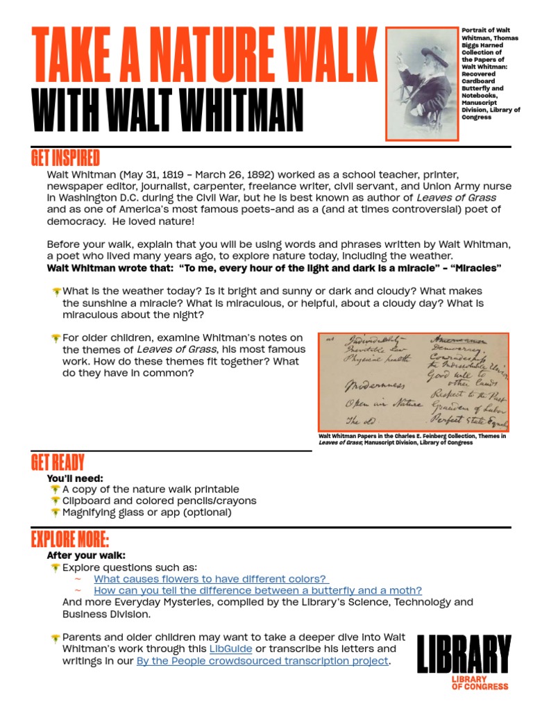 Walk With Whitman | PDF | Walt Whitman | Leaves Of Grass