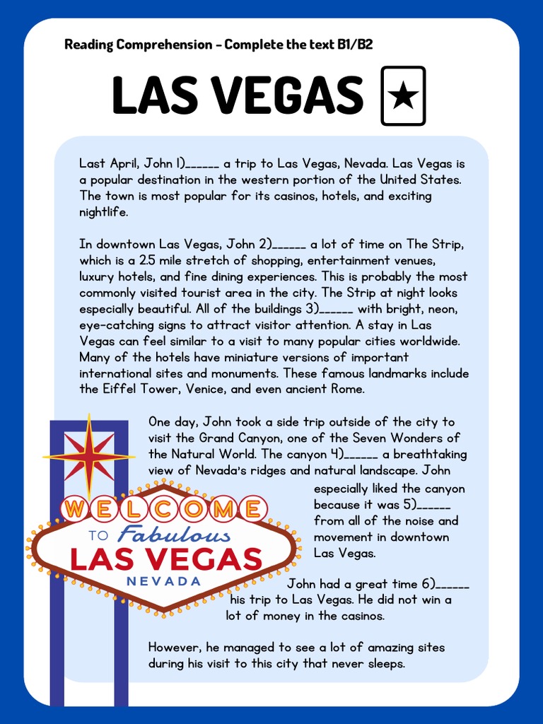 Las Vegas Trip: B1 Reading Comprehension | PDF