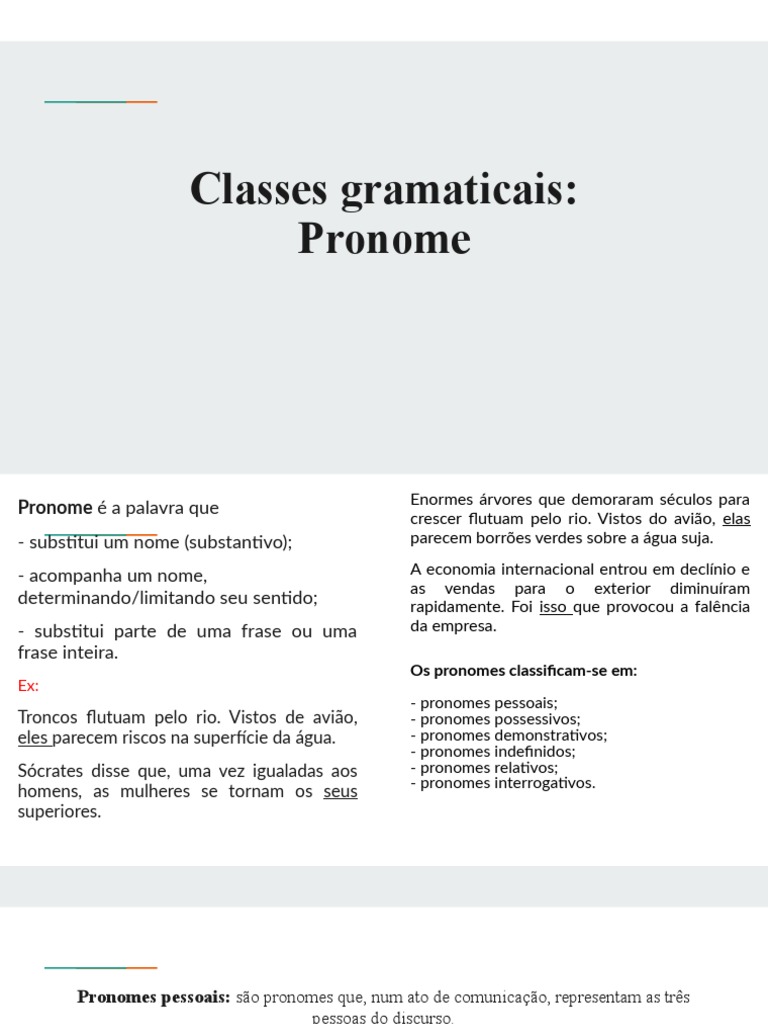 Guia de Pronomes e Seus Usos | PDF | Pronome | Linguística