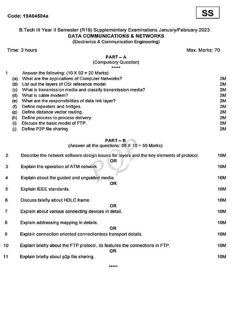 CN Previous Question Papers | PDF