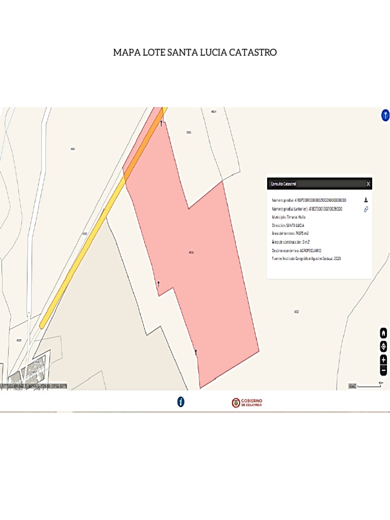 MAPA LOTE SANTA LUCIA CATASTRO | PDF