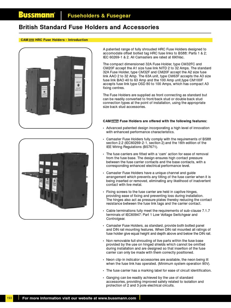 British Standard Fuse Holders & Accessories | PDF