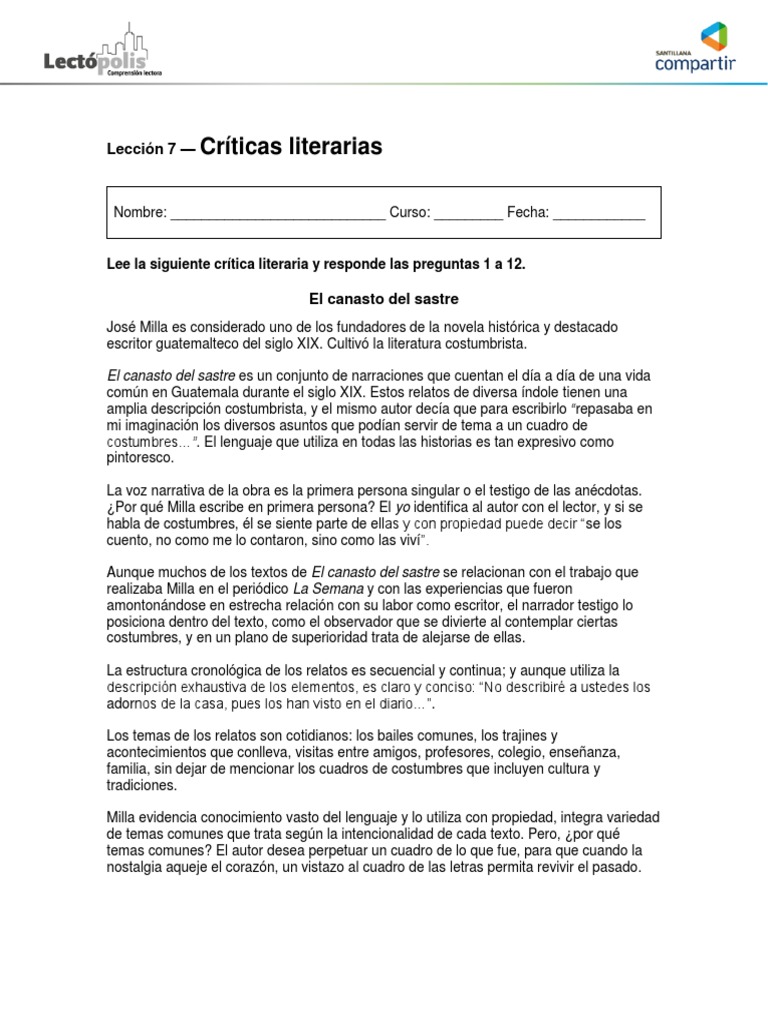 guía lectópolis 8° | PDF