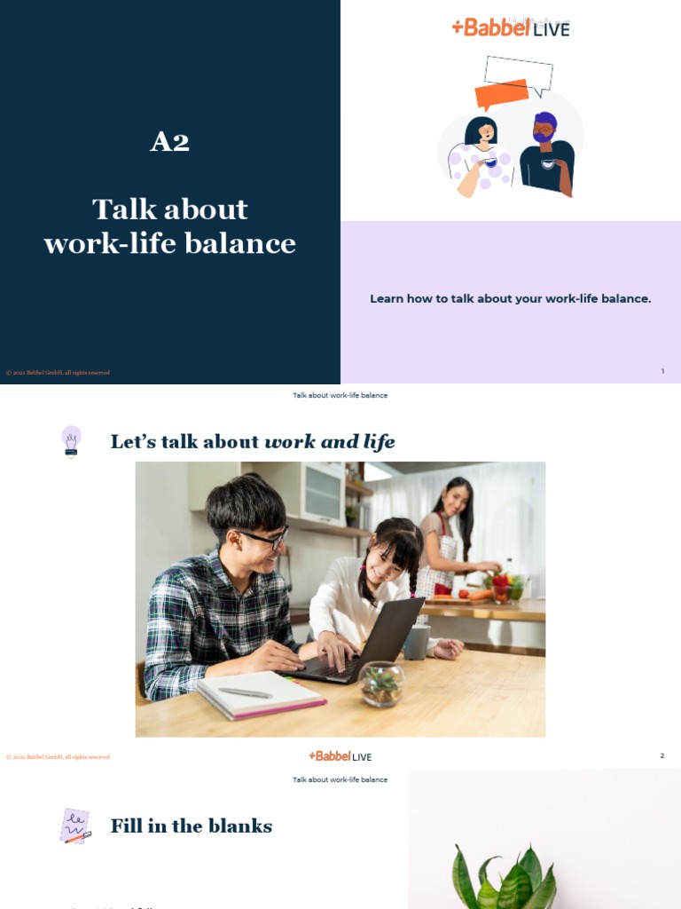 ENG - A2 - 07 Talk About Work-Life Balance | PDF