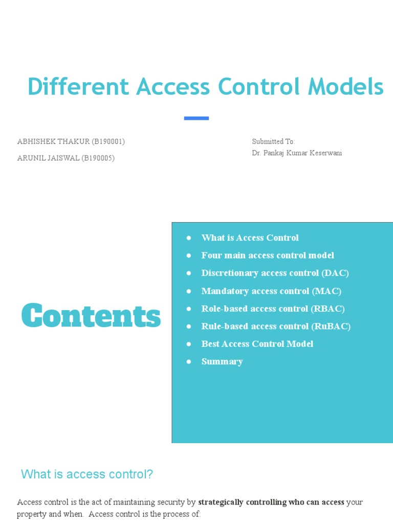 Access Control Models Explained | PDF | Computers