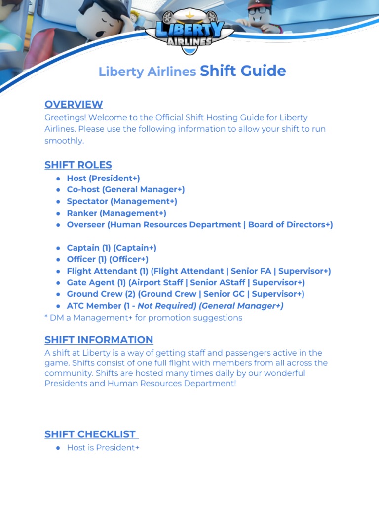 Liberty Airlines Official Shift Hosting Guide | PDF | Aviation Safety ...