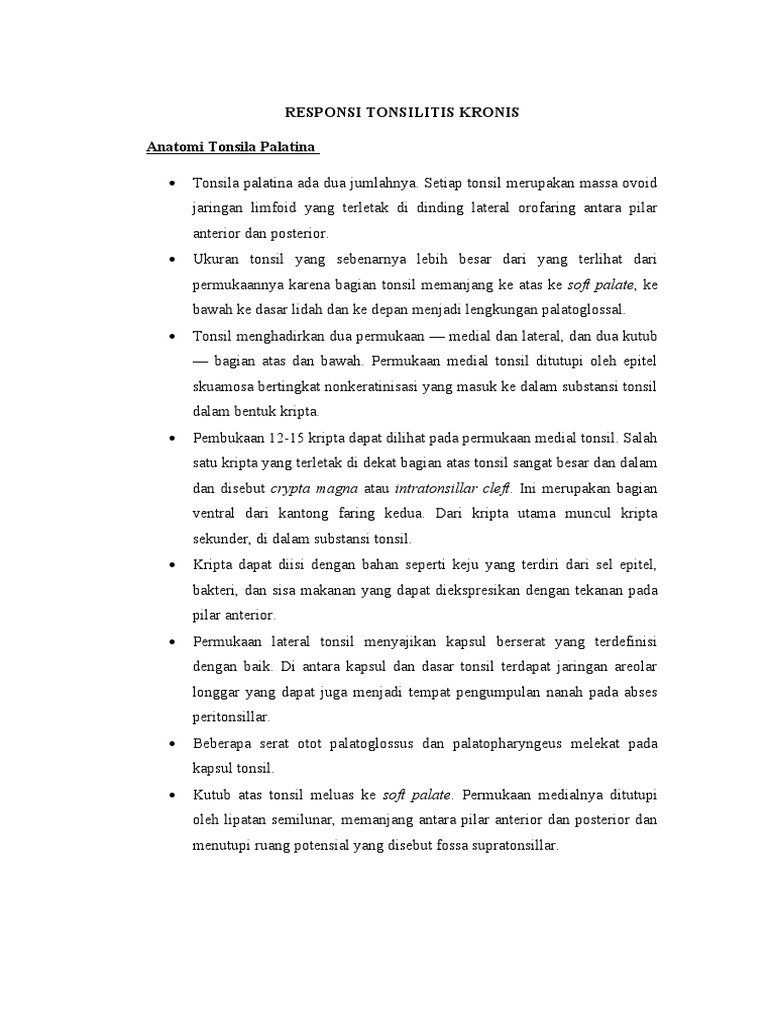 Tonsilitis Kronis 1-4-7-10 | PDF | Kajian Bahasa Asing