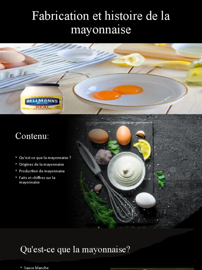 Histoire et Fabrication de la Mayonnaise | PDF