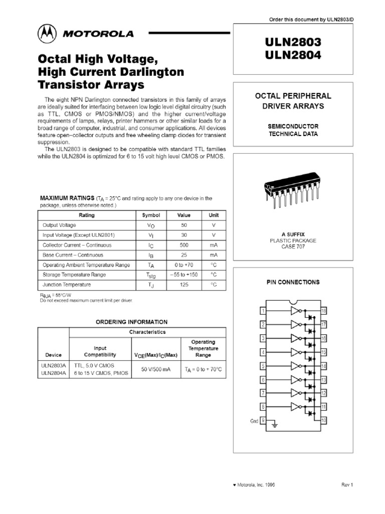 ULN2804A Datasheet | PDF