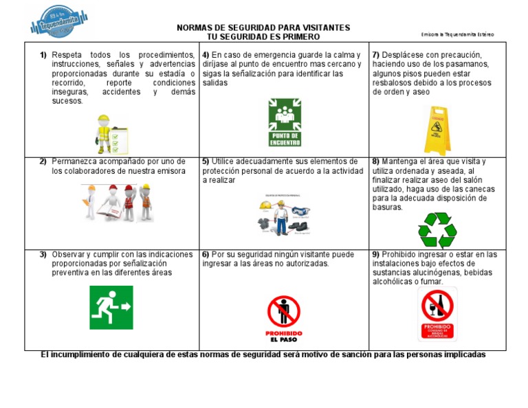 Normas de Seguridad para Visitantes | PDF