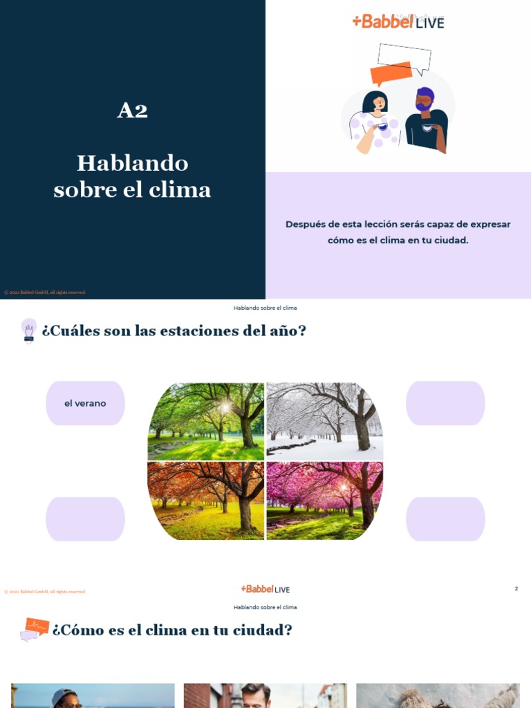 SPA_A2_35 Hablando sobre el clima (1) | PDF | Clima | Clima templado