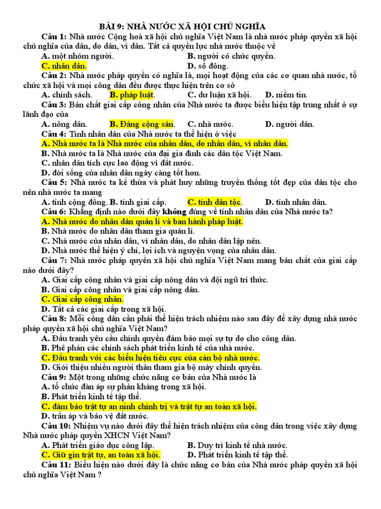Đề Cương Ôn Tập Giữa Kỳ Ii GDCD 11 | PDF