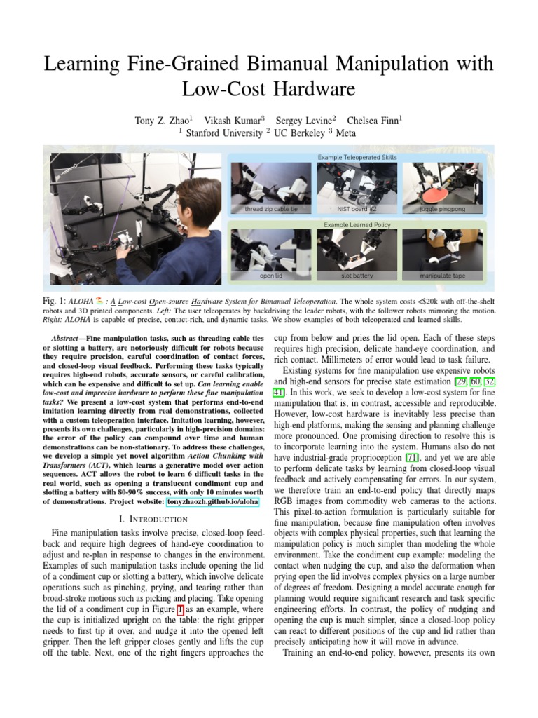 aloha - low cost hardware robot | PDF | Data Compression