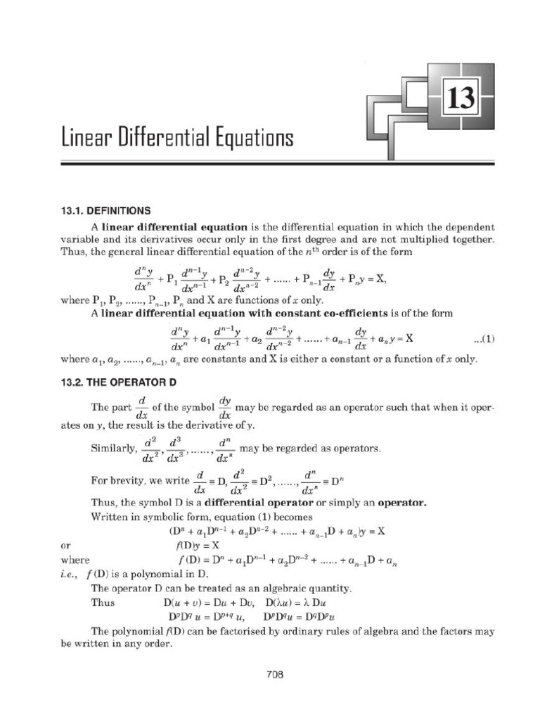 Linerar Differential Equation | PDF