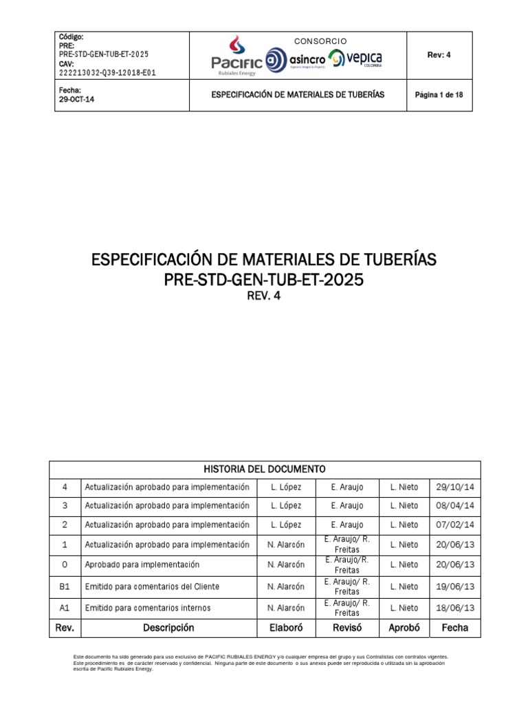 Piping Class | PDF | Materiales de construcción | Procesos industriales