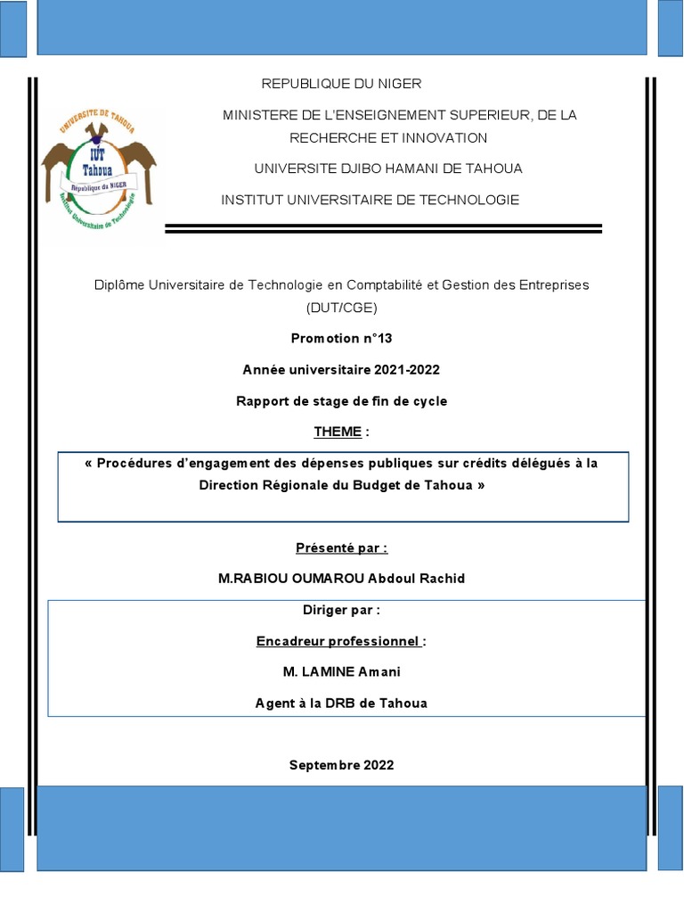 Rapport de Stage Corrigé Iut (Udh) | PDF