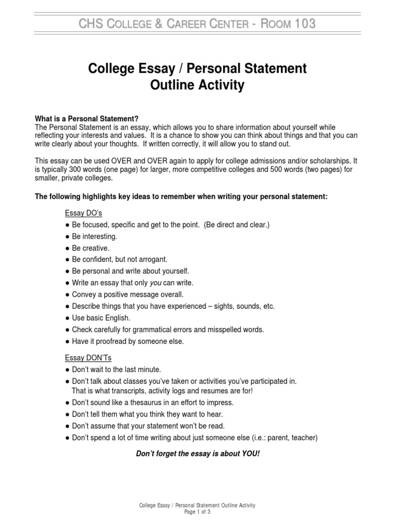 College Personal Statement Essay | PDF | Essays | Cognitive Science