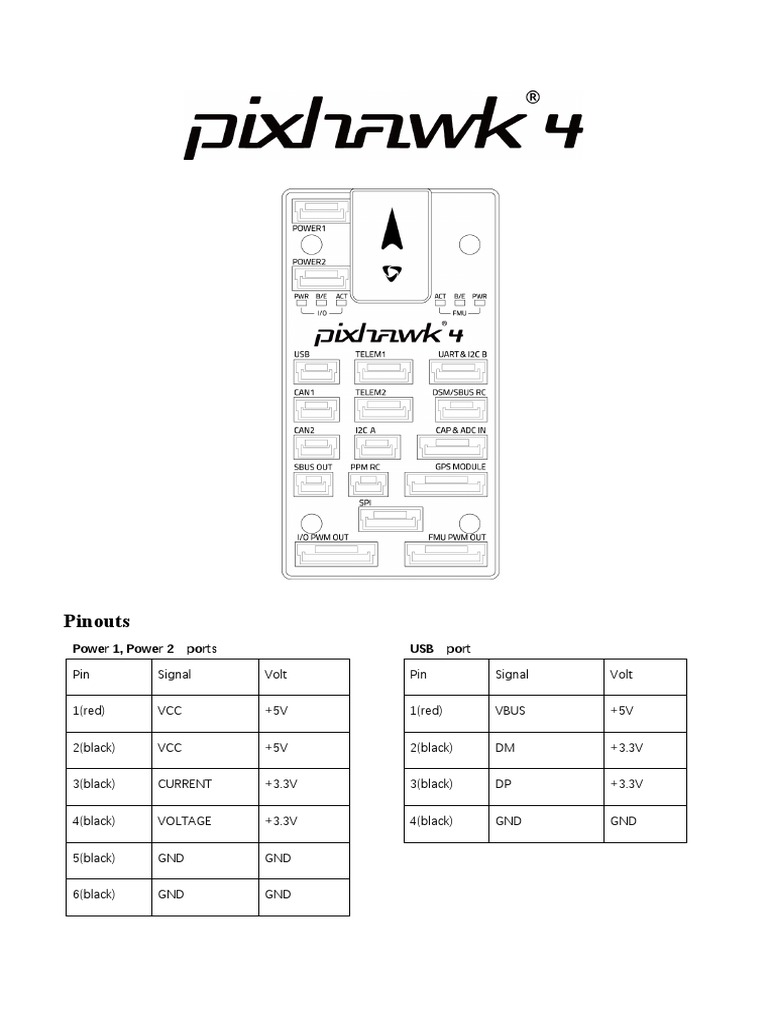 Pixhawk4 Pinouts | PDF