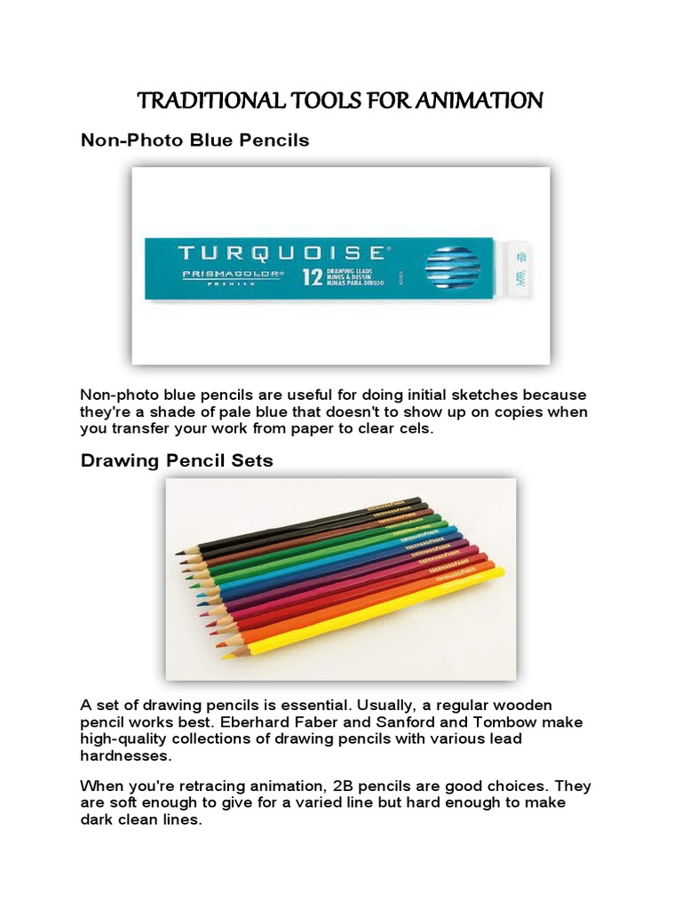 Traditional Tools For Animation | PDF | Pencil | Equipment