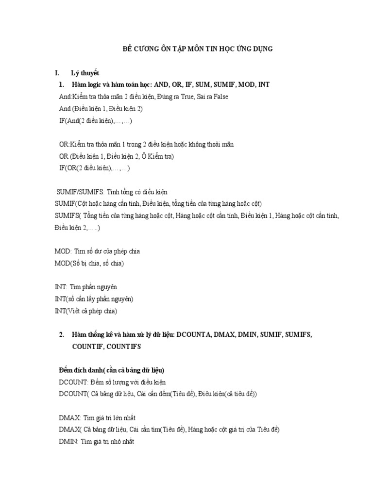 De Cuong On Tap Mon Tin Ung Dung | PDF