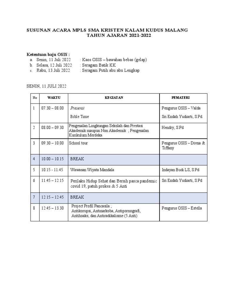 Susunan Punya Osis | PDF