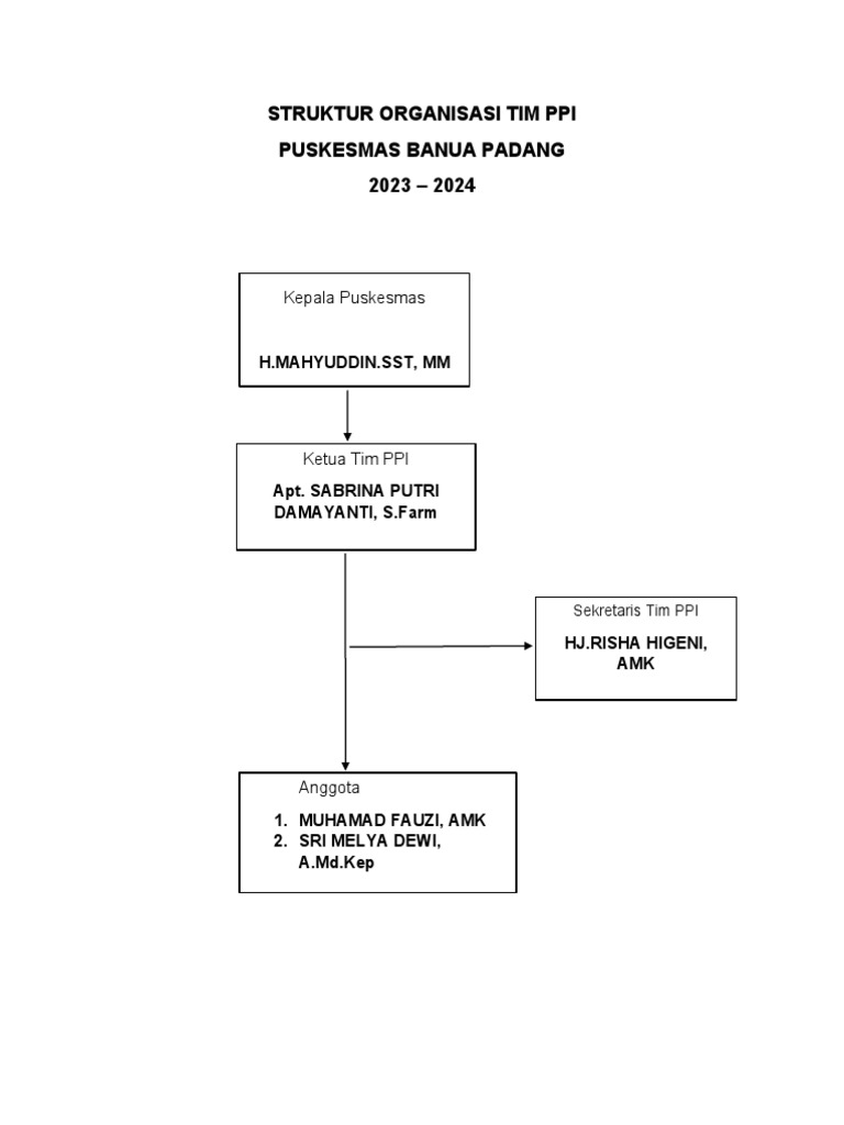 Struktur Organisasi Tim Ppi 2023 | PDF