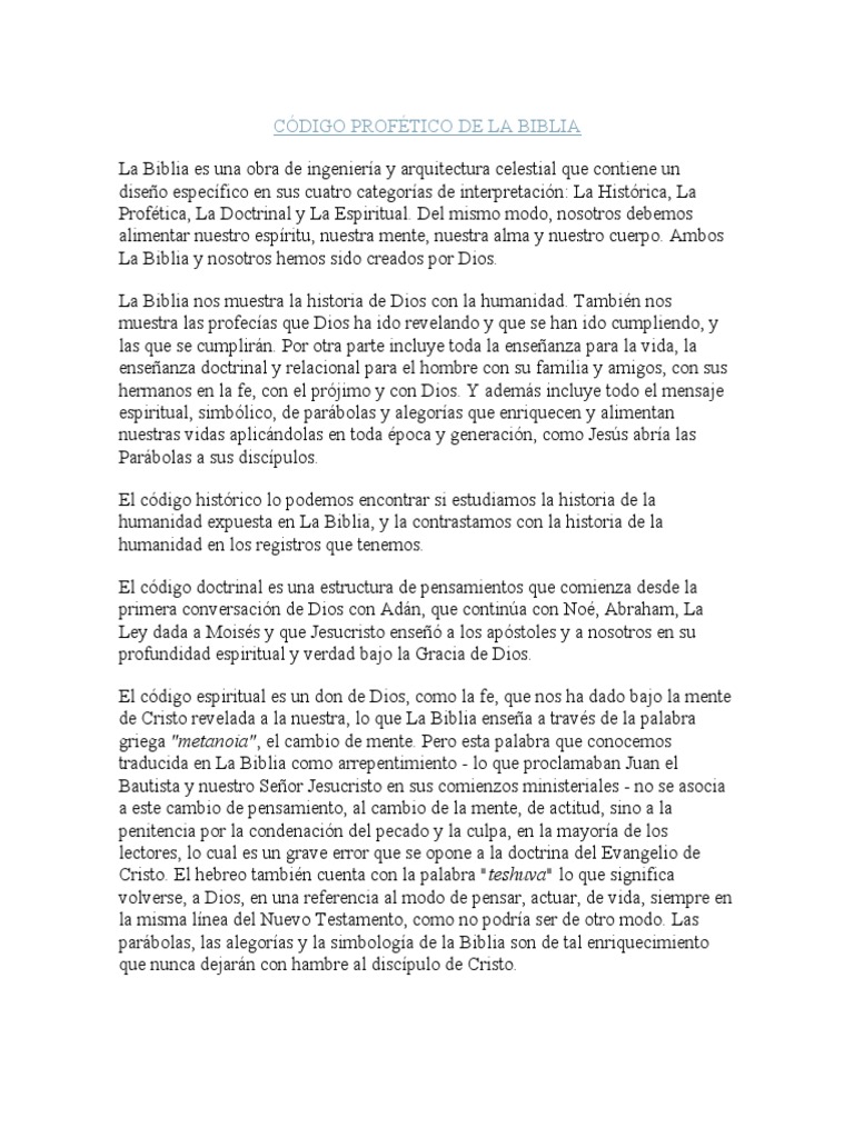 Código Profético Bíblico Revelado | PDF