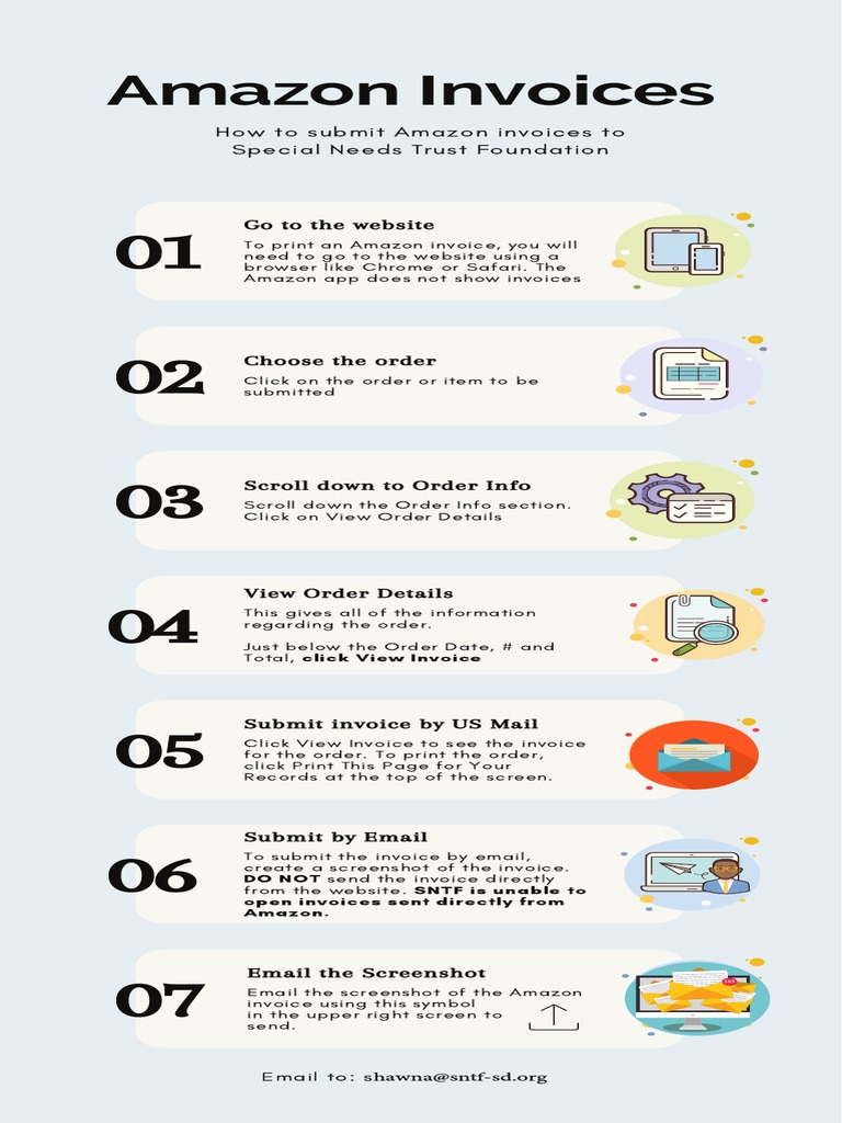 Emailing Amazon Invoices Instructions | PDF