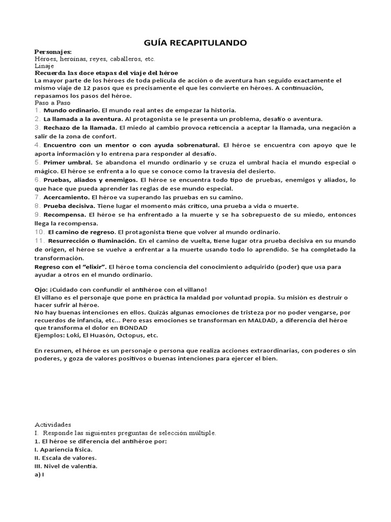 Guía de Recapitulación | PDF