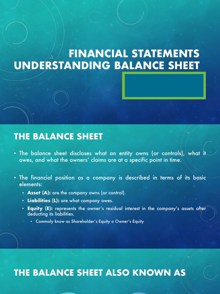 Understanding Balance Sheet | PDF