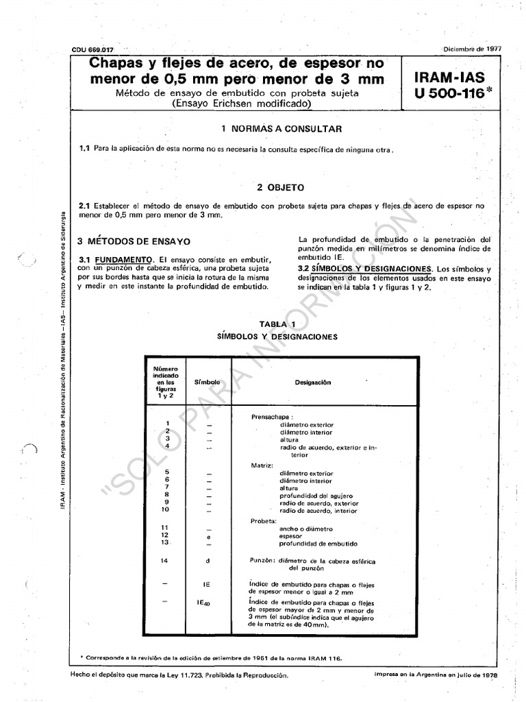 IRAM-IAS U 500-116 Ed 1977 | PDF