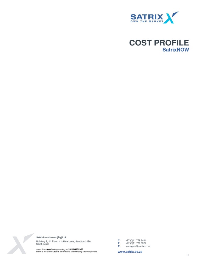 SatrixNOW Cost Overview | PDF | Business | Finance & Money Management