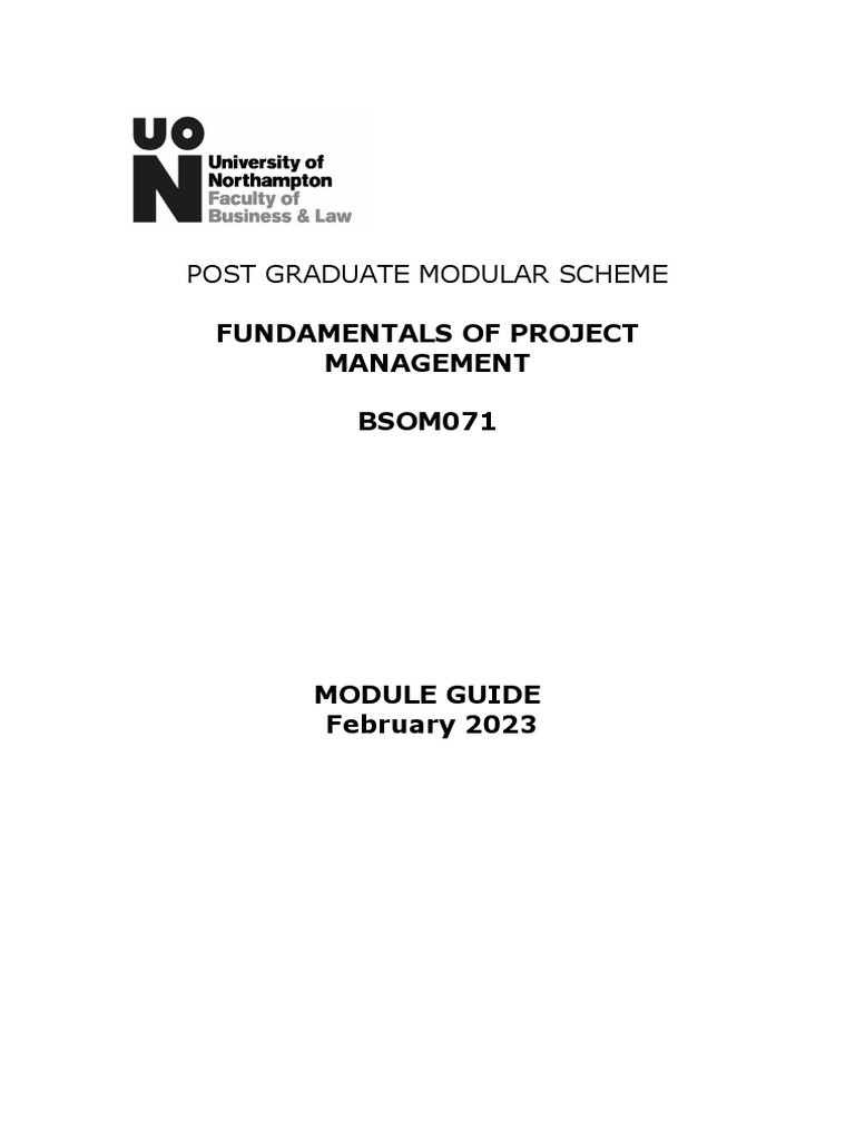 BSOM071 Module Guide SPR 2223 | PDF | Project Management | Business