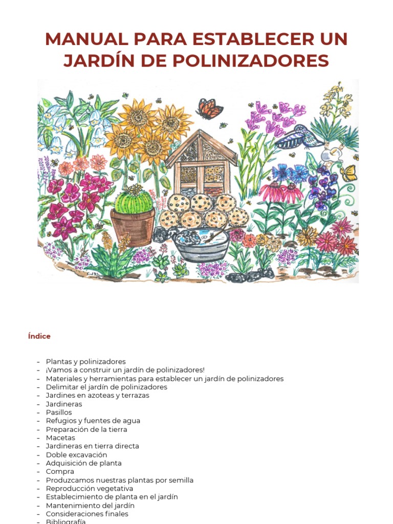 Manual para Crear Jardines de Polinizadores | PDF | Polinizadores | Plantas
