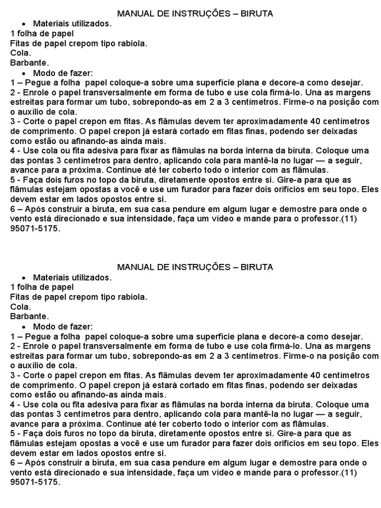 BIRUTA | PDF | Adesivo | Papel