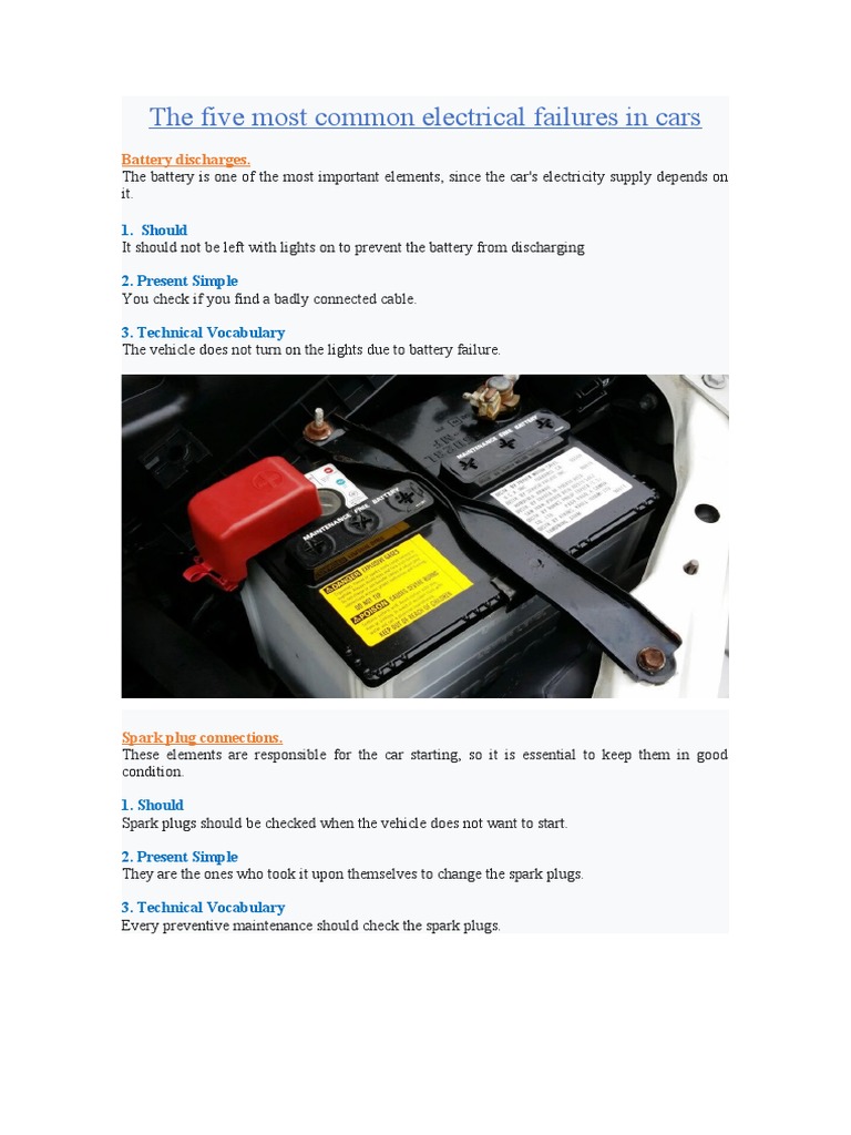 The Five Most Common Electrical Failures in Cars | PDF